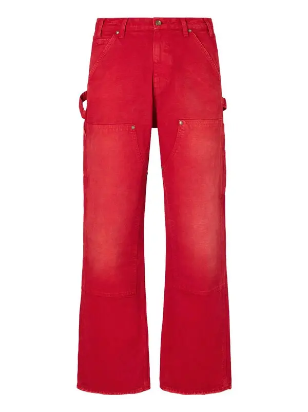 CHERRY LOS ANGELES Wide-leg Cotton-canvas Trousers - Red