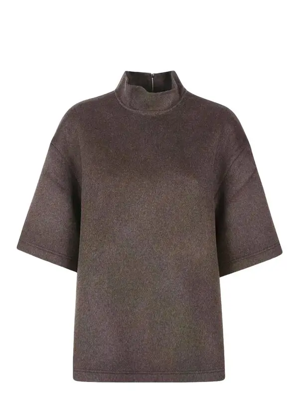 THE FRANKIE SHOP Delancey Mock-neck Top - Brown