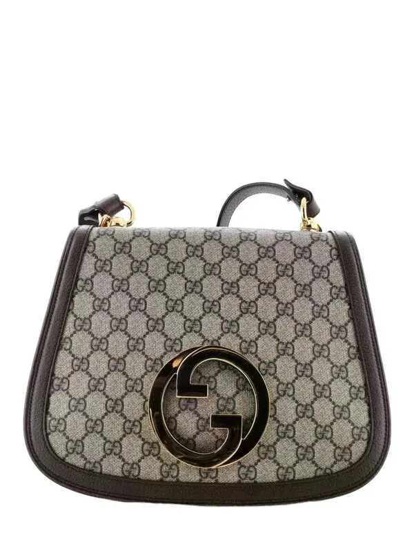 Gucci Blondie Gg Coated Canvas Top Handle Satchel - Brown