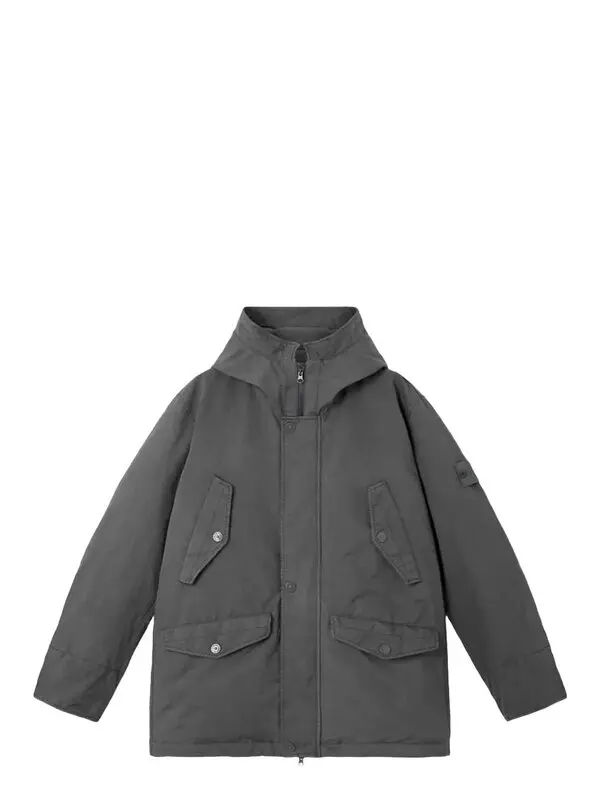 Stone Island Diagonal-pocket Hooded Parka - Grey