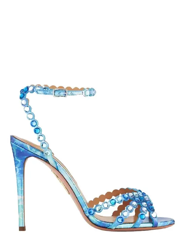 AQUAZZURA 105mm Tequila Crystal-embellished Stiletto Sandals - Blue