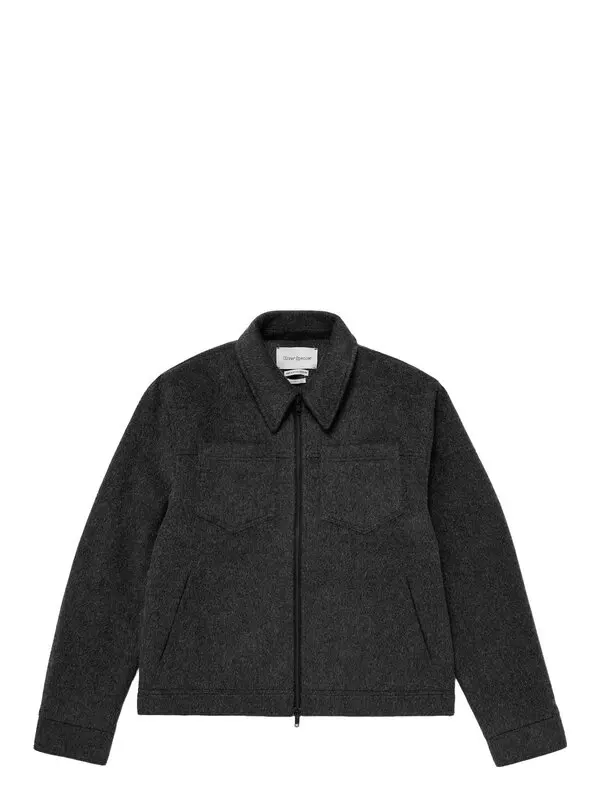 Oliver Peoples Norton Brushed Recycled Wool-blend Jacket - Gray
