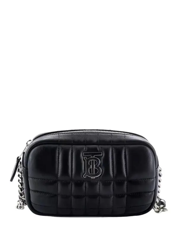 Burberry Lola Camera Mini Crossbody Bag Quilted Leather - Black