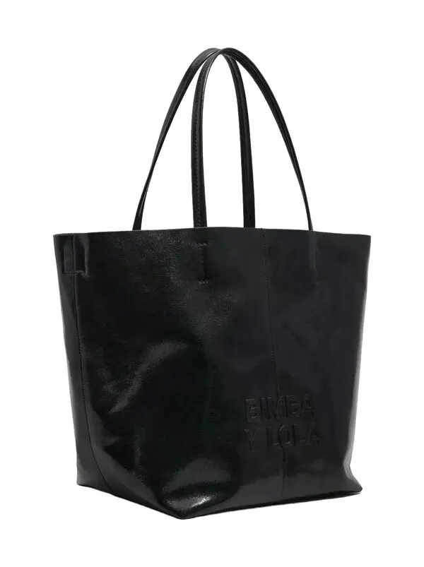 Bimba Y Lola Logo Leather Tote - Black