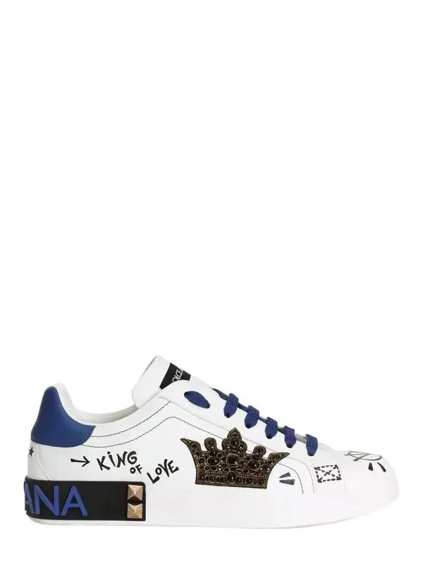 Dolce & Gabbana Portofino Lace-up Sneakers - White