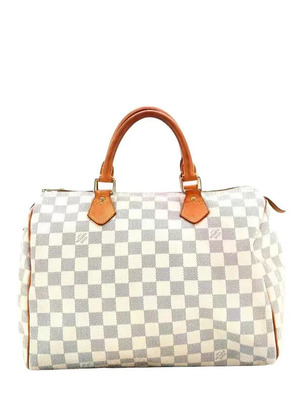 LOUIS VUITTON Speedy Handbag Damier 30 Satchel - White