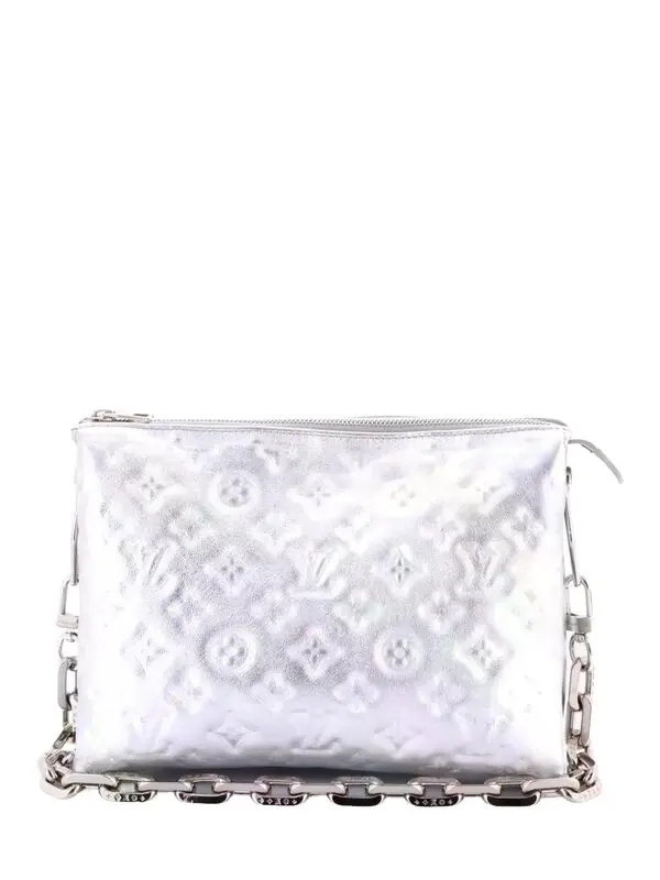 LOUIS VUITTON Coussin Pm Crossbody Bag Monogram Embossed Lambskin - Silver