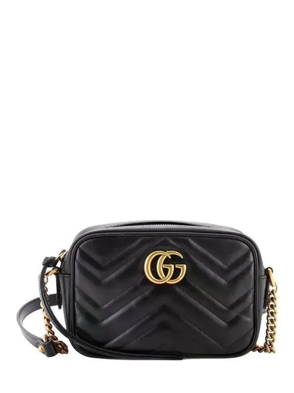 Gucci Gg Marmont Matelasse Leather Mini Crossbody Bag - Black