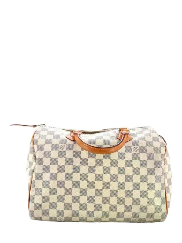 LOUIS VUITTON Speedy Handbag Damier 30 Satchel - White