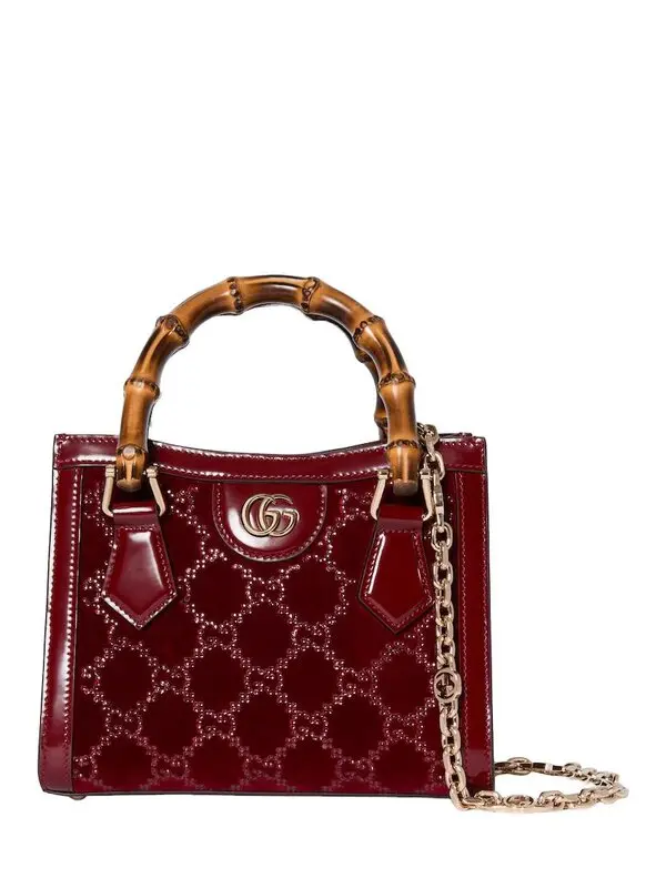 Gucci Diana Crystals Small Tote Bag - Bordeaux
