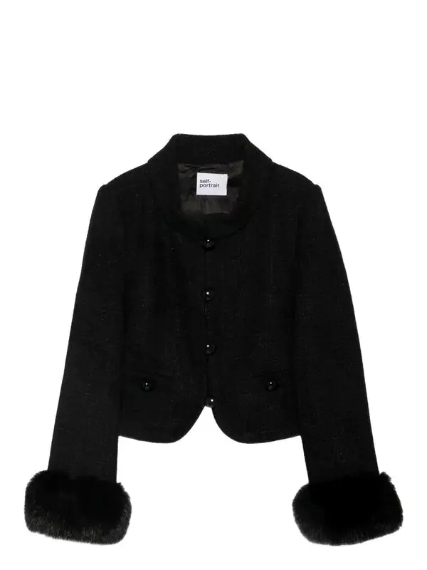 SELF-PORTRAIT Tweed Jacket - Black