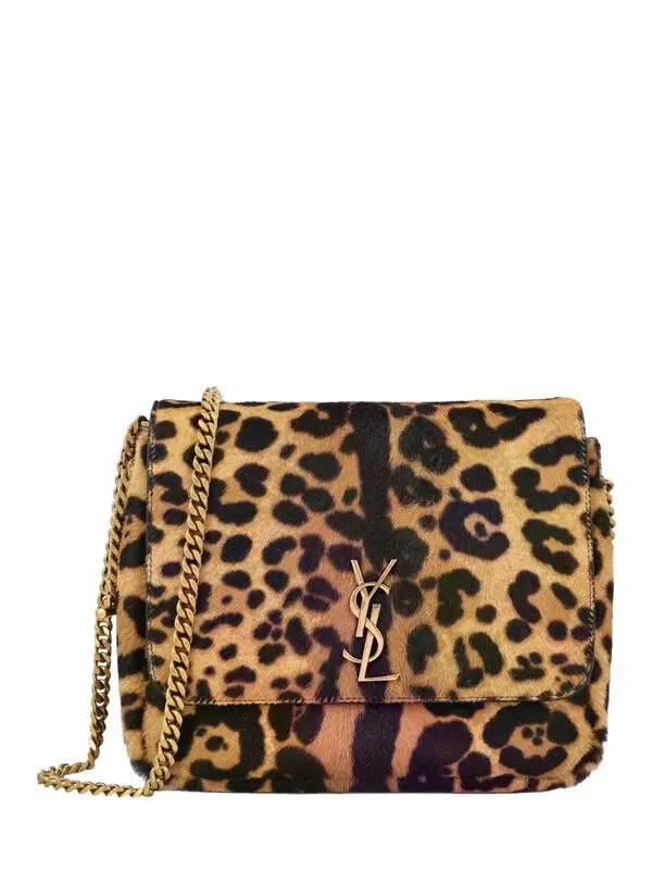 Saint Laurent Kate Animal-print Shoulder Bag - Brown