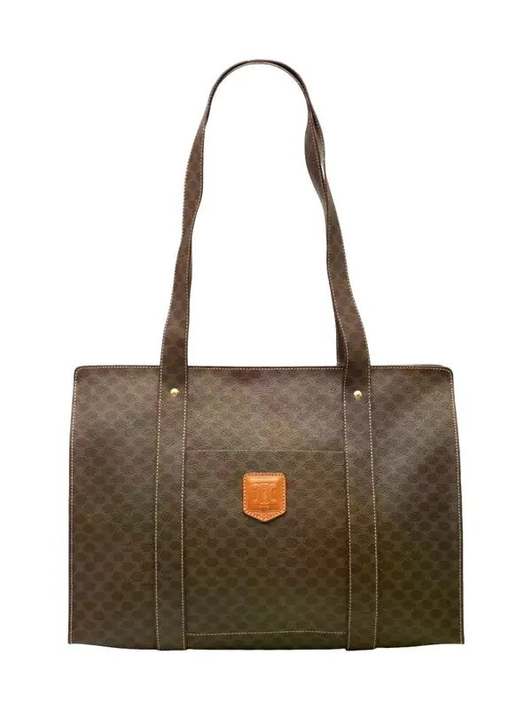 Celine 1997 Macadam Coated Canvas Tote Bag - Brown