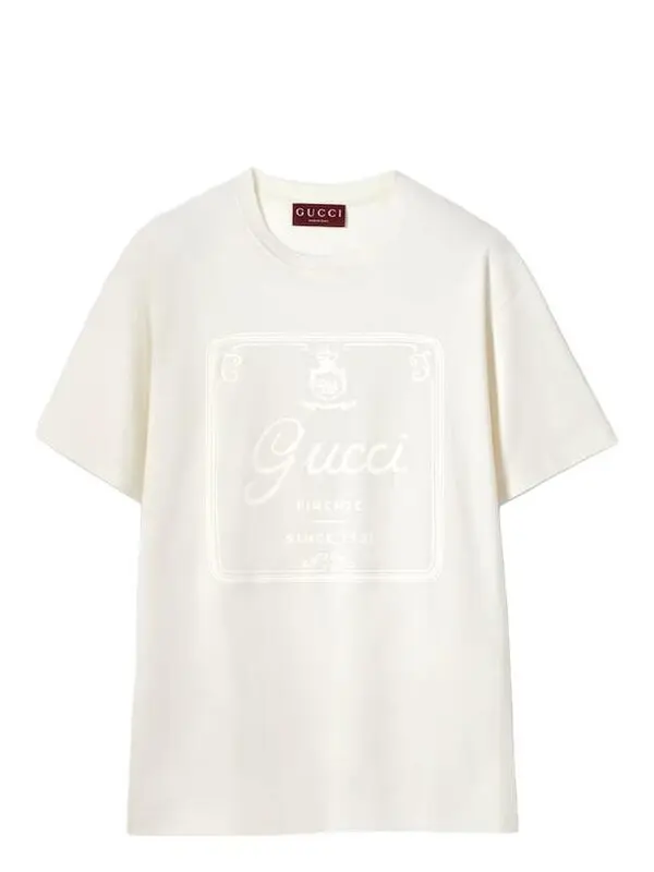 Gucci Soft Cotton Jersey T-shirt With Print - Beige