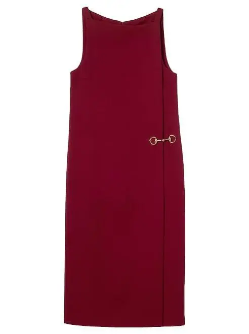 Gucci Sablé Dress With Horsebit Detail - Bordeaux