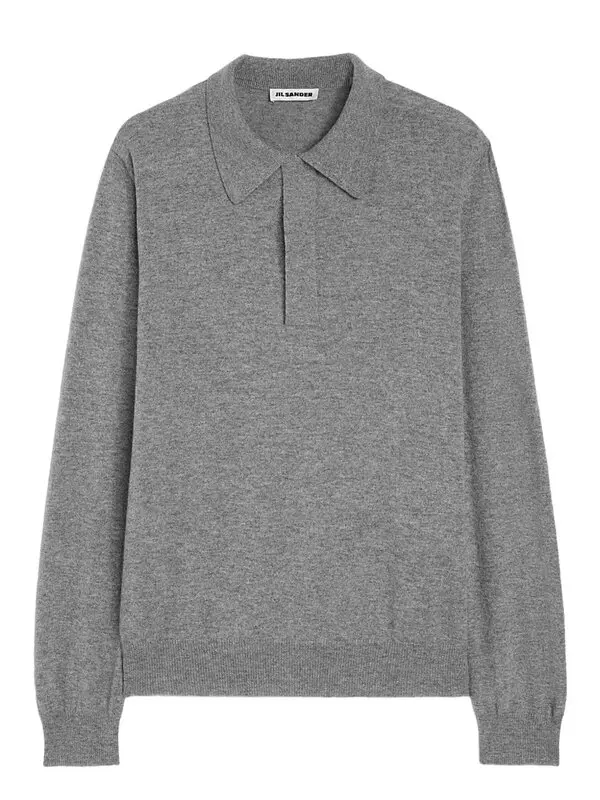 JIL SANDER Wool Polo Shirt - Grey