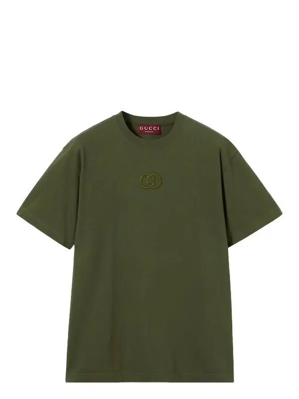 Gucci Cotton Jersey T-shirt With Embroidery - Green