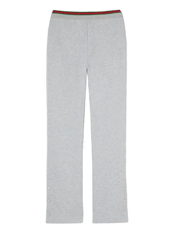 Gucci Cotton Jersey Leisure Pants With Web - Grey
