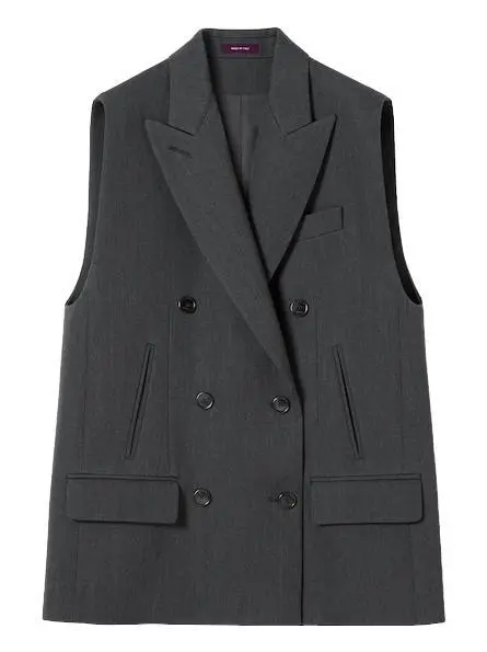 Gucci Wool Vest With Web Insert - Black