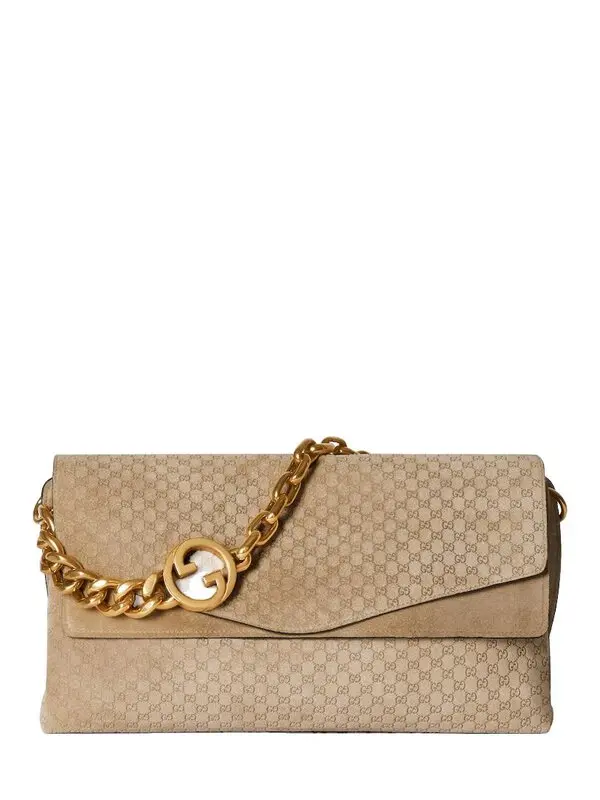 Gucci Shoulder Bag With Chain - Beige