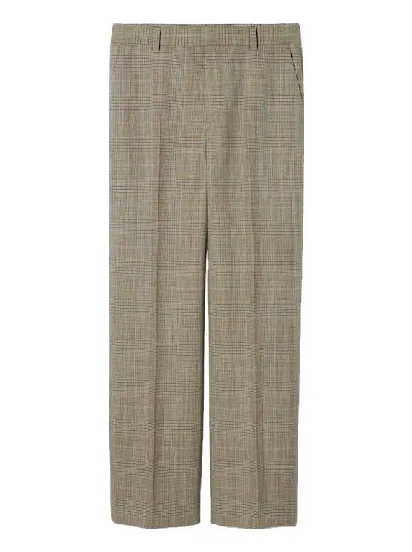 Gucci Prince Of Wales Wool Pants - Beige
