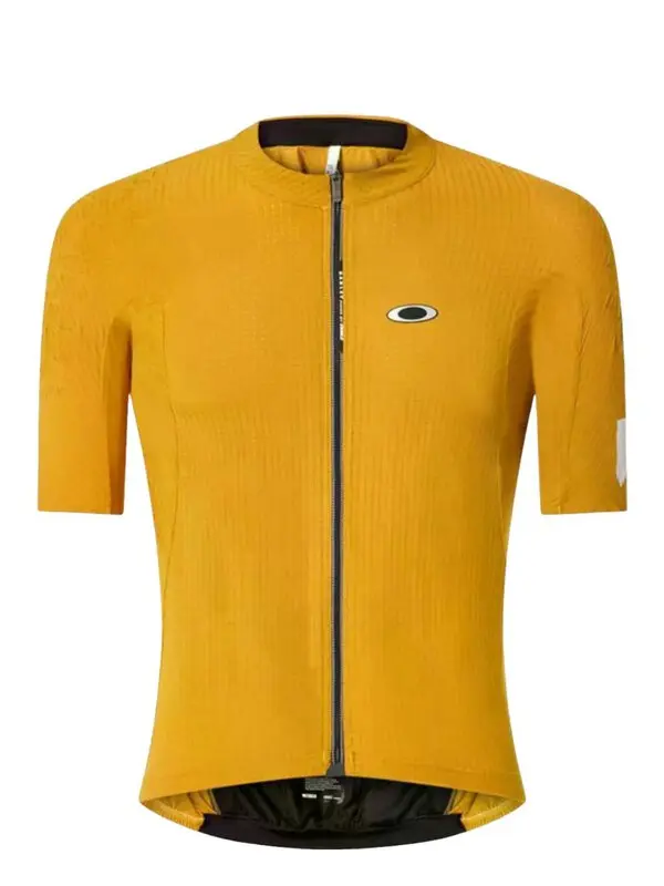 Oakley Gridskin Pinstripe Textured Zip Jersey - Yellow