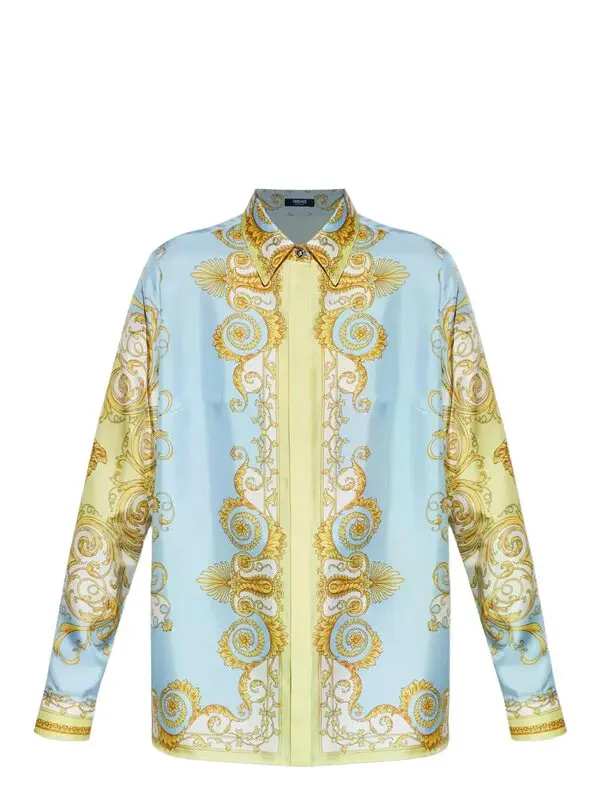 Versace Baroque-printed Shirt - Blue