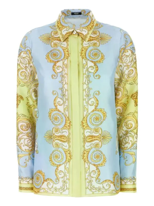 Versace Baroque-printed Shirt - Blue