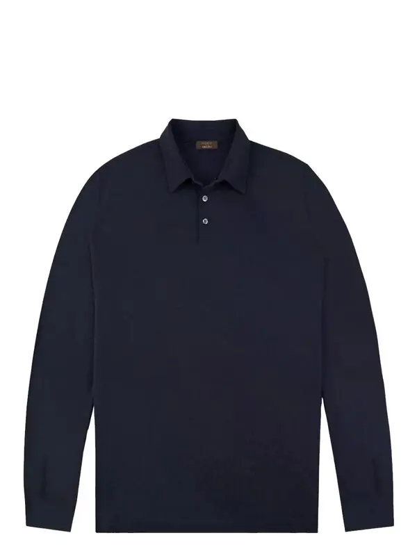 SLOWEAR Long-sleeve Polo Shirt - Blue