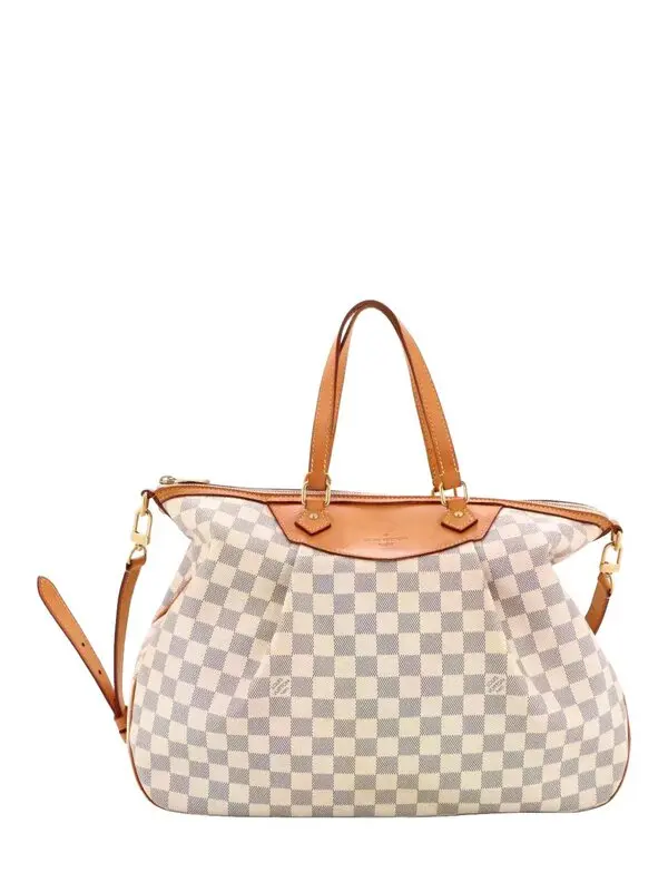 LOUIS VUITTON Siracusa Gm Damier Shoulder Bag - White