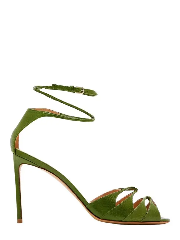 FRANCESCO RUSSO 95mm Risioi5 Cut-out Stiletto Sandals - Green