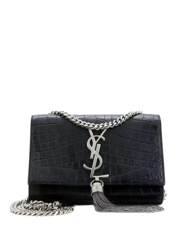 Saint Laurent Classic Monogram Tassel Crossbody Bag - Black