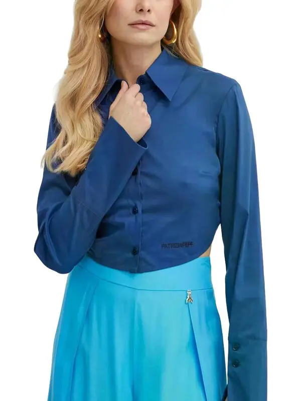 Patrizia Pepe Buttoned Shirt With Open Back - Blue
