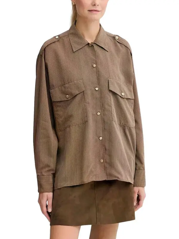 SESSUN Pinestripe Shirt - Brown