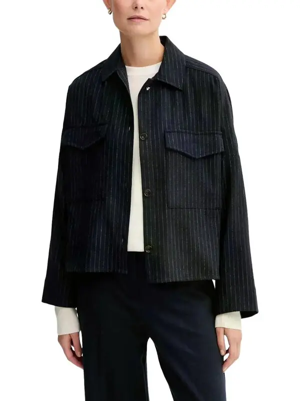 SESSUN Pinestripe Shirt - Black