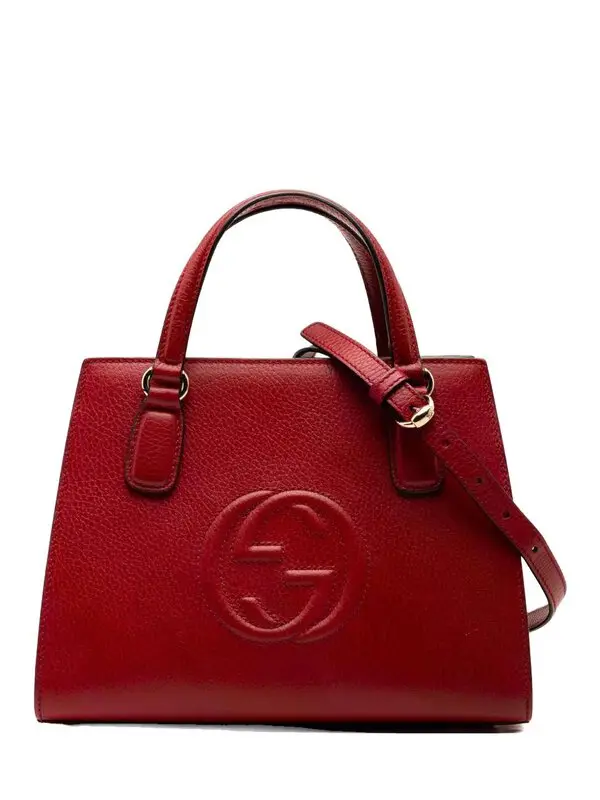 Gucci Medium Calf Soho Top Handle Convertible Satchel - Red