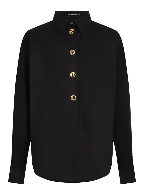 Karl Lagerfeld Karl-letters-buttons Shirt - Black