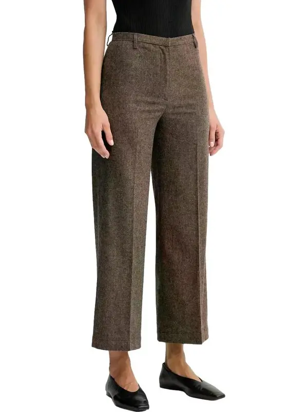 SESSUN Cropped Straight-leg Trousers - Brown