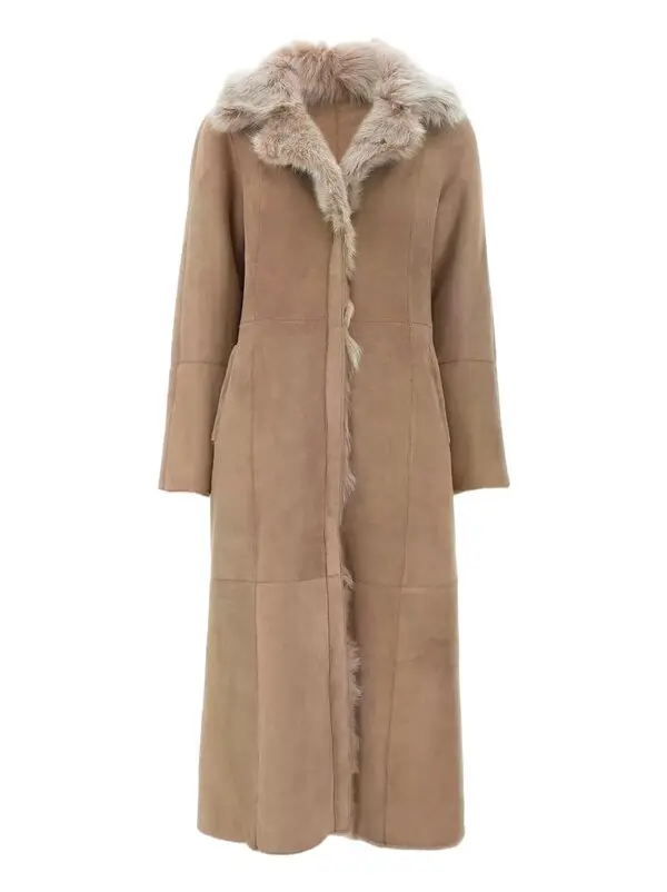 HISO Maeva Fur-collar Coat - Neutrals