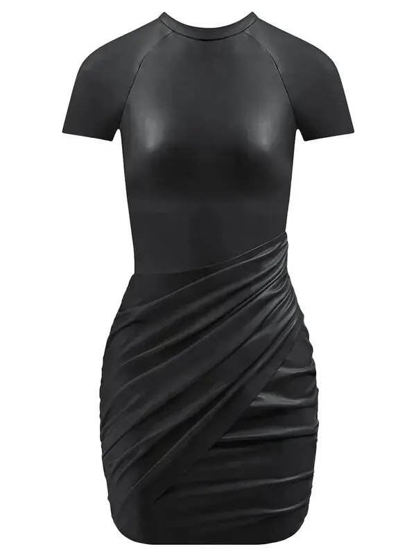 Manière De Voir Gathered Mini Dress - Black