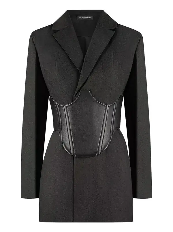 Manière De Voir Reversible Corset Blazer Mini Dress - Black