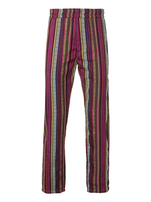 PAURA Striped Straight-leg Trousers - Red