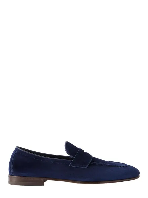 Brunello Cucinelli Suede Penny Loafers - Blue