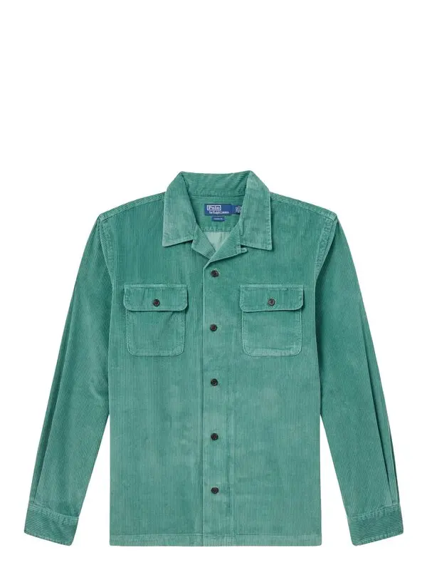 Polo Ralph Lauren Convertible-collar Cotton-corduroy Shirt - Green