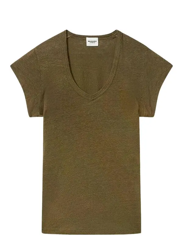 MARANT ETOILE Zankou V-neck T-shirt - Green