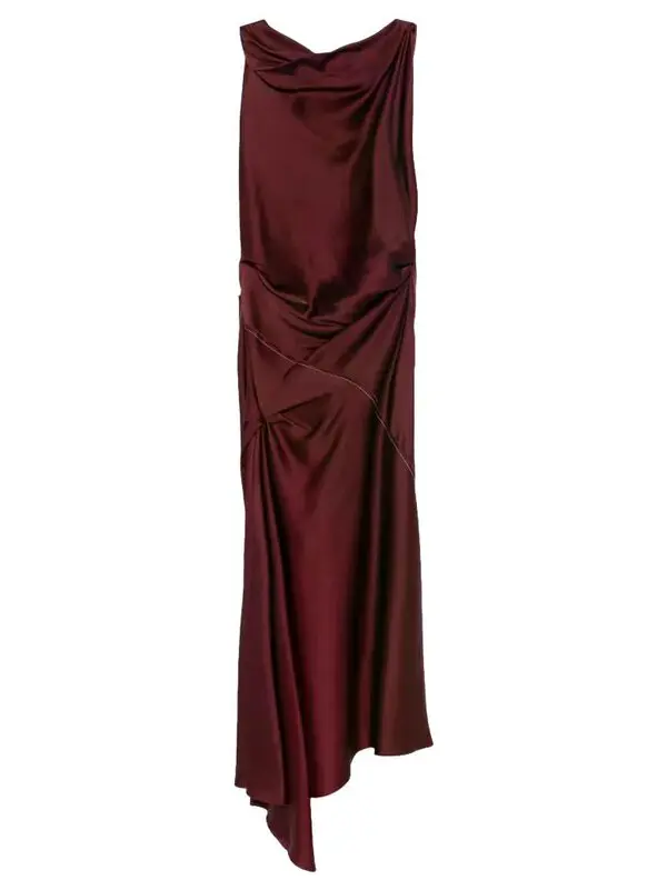 Victoria Beckham Posy Draped Midi Dress - Red