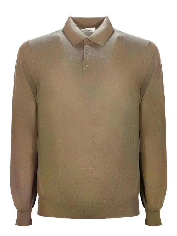 KANGRA Wool Polo Shirt - Brown