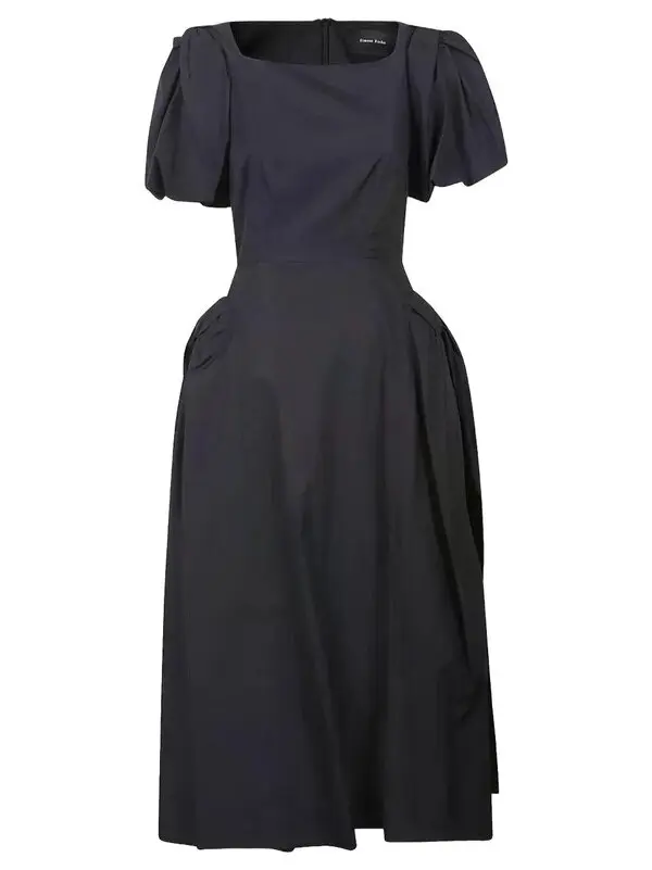 Simone Rocha Puff-sleeve Midi Dress - Black