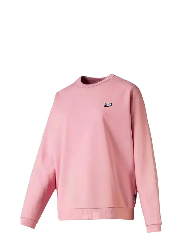 PUMA Downtown Embossed Crew-neck Sweatshirt - Pink