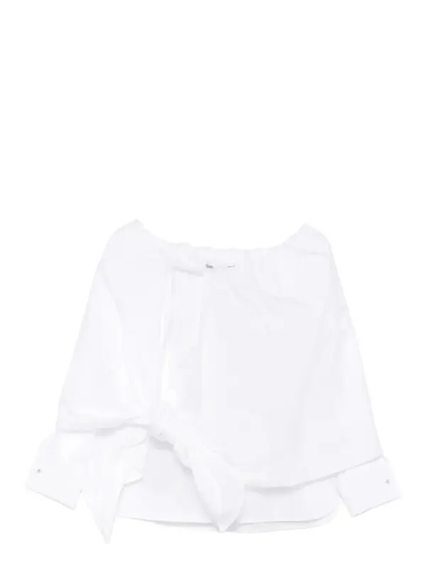 Max Mara Tie Detailed Cotton Shirt - White